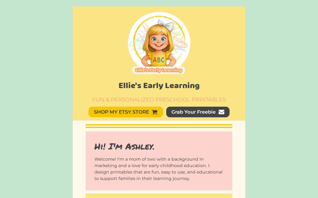 Ellie's Early Learning | Preschool Printables
